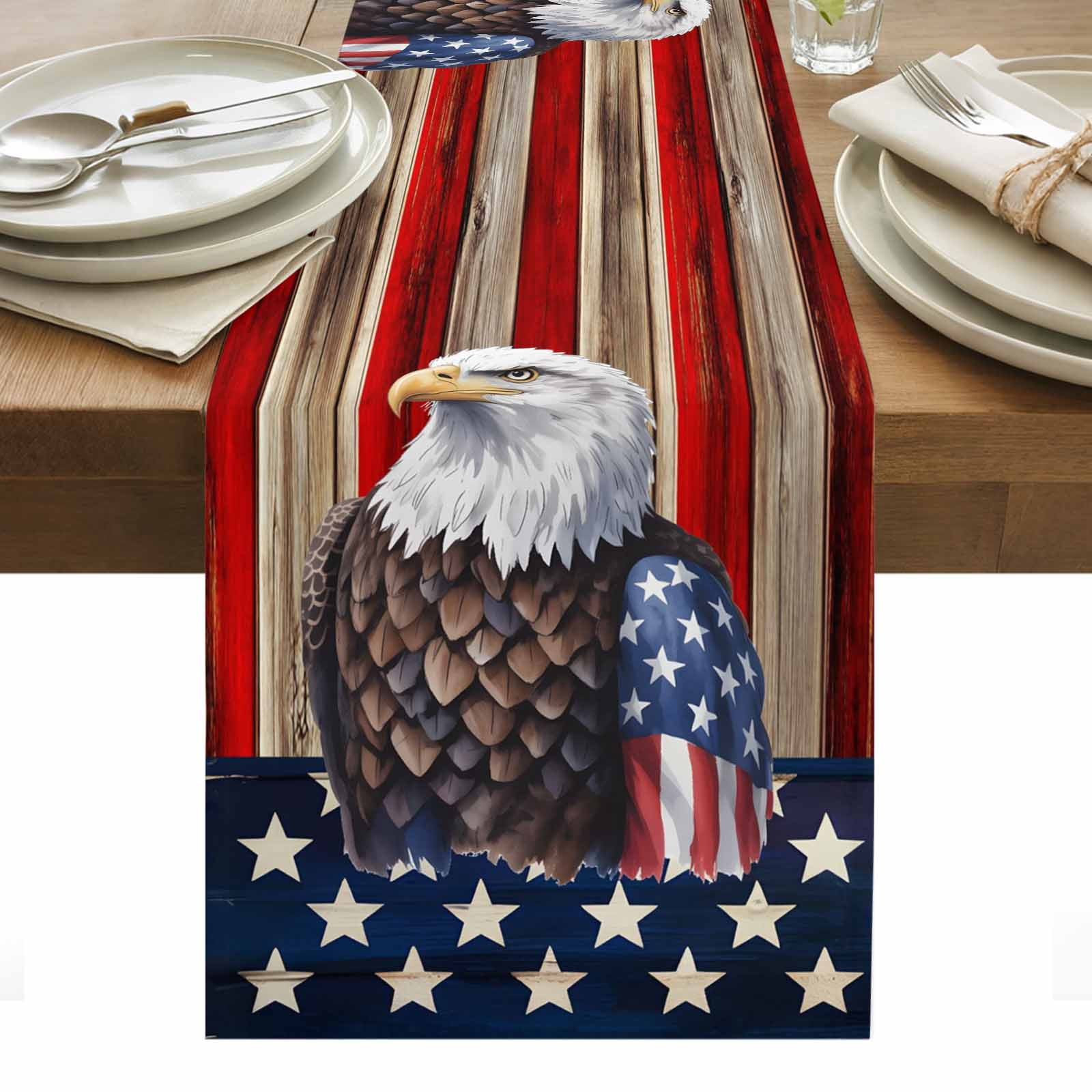 American Flag Table Runner - 48 Inch Long, Kitchen Dining Table Runner ...