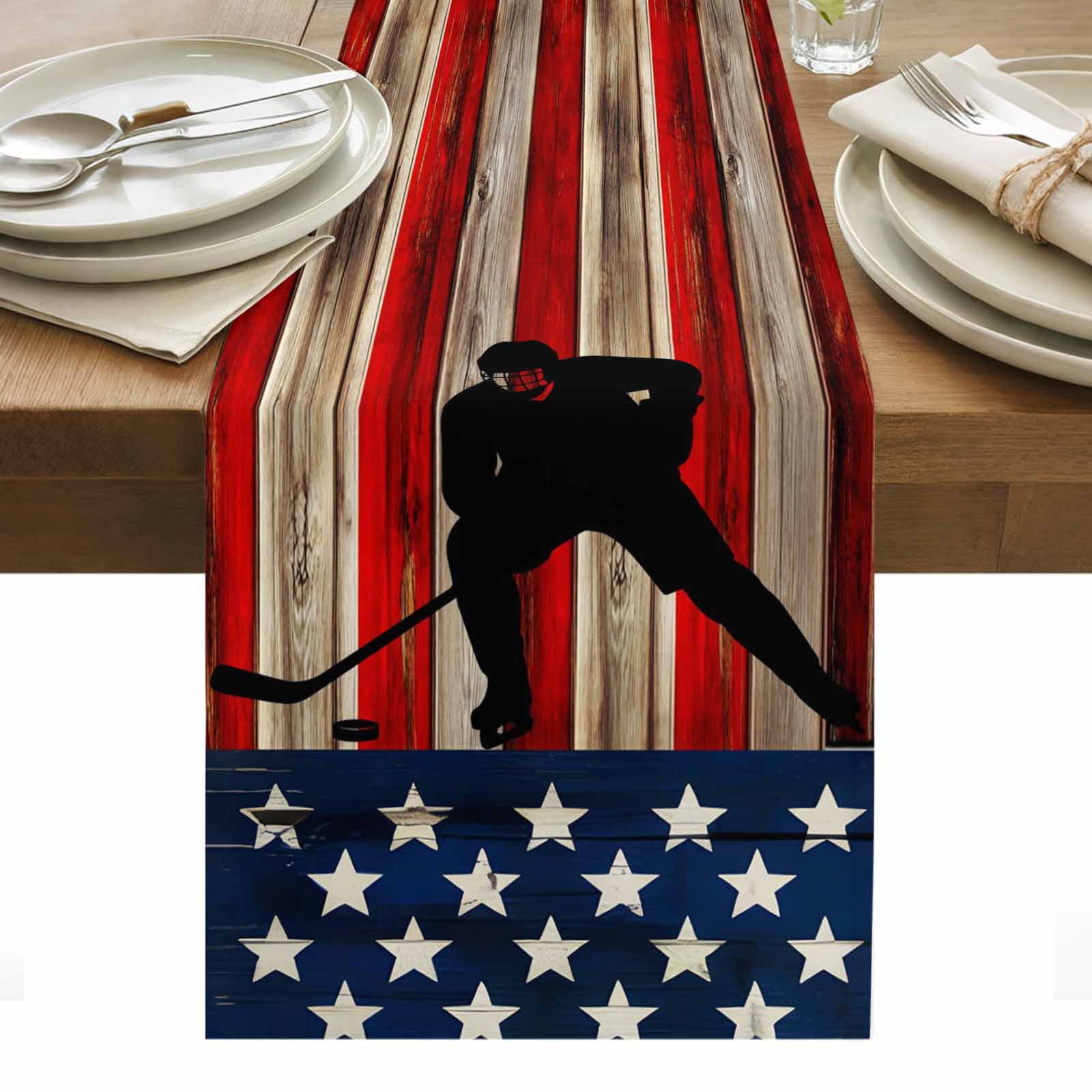 American Flag Table Runner - 72 Inch Long, Kitchen Dining Table Runner ...
