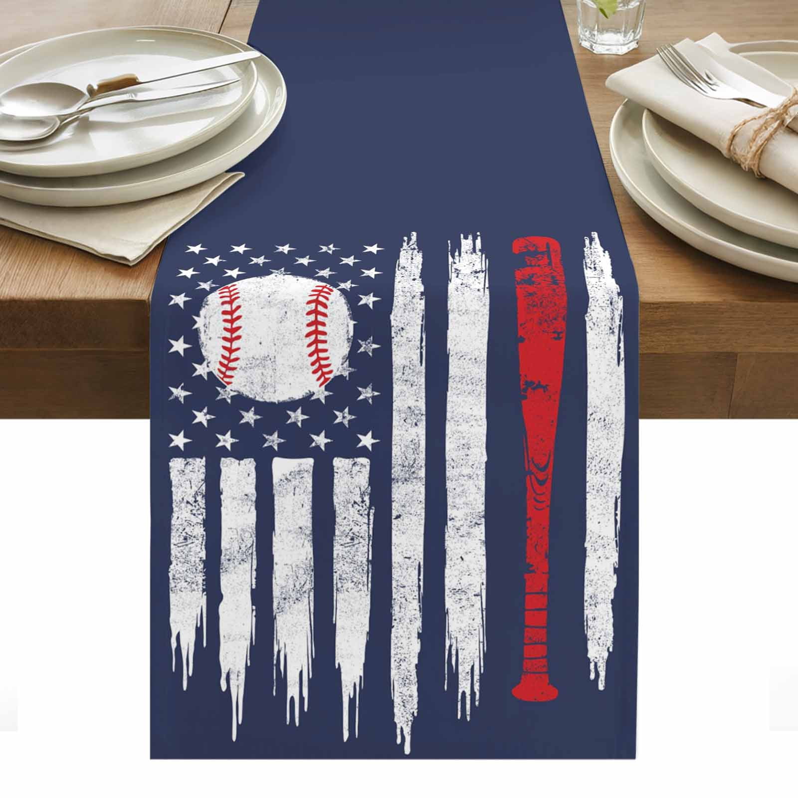 American Flag Table Runner - 72 Inch Long, Kitchen Dining Table Runner ...