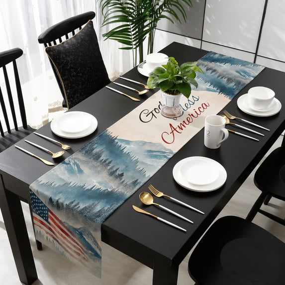 American Flag Table Runner 90 Inches Long,4th of July Independence Day ...