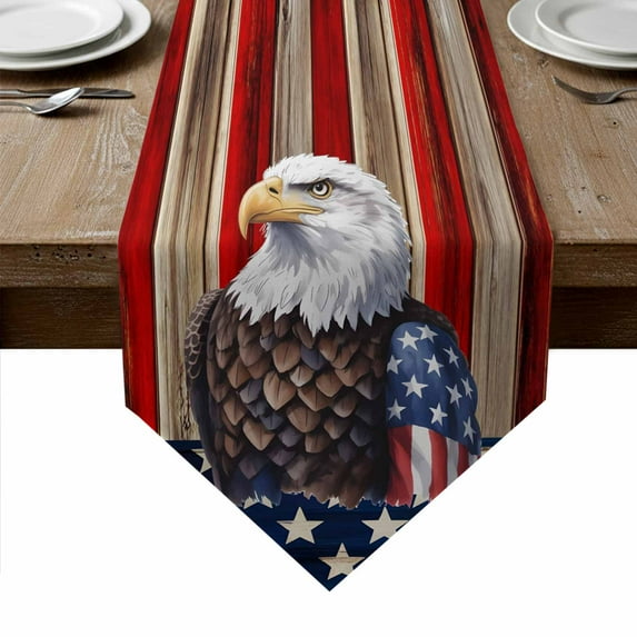 American Flag Table Runner Linen Burlap Table Runner 36 Inches Small ...