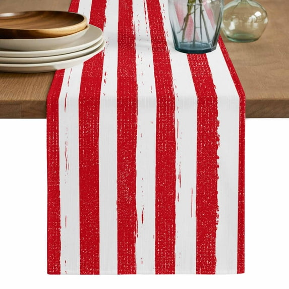 American Flag Table Runner, Retro Rustic Stars And Stripes US Flag ...
