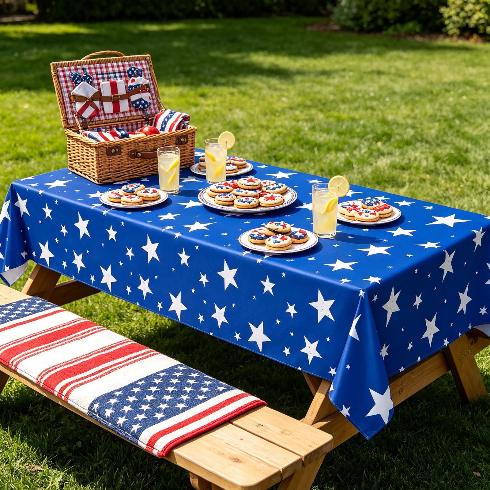 American Flag Tablecloth Patriotic Party Decor Disposable Plastic Easy ...