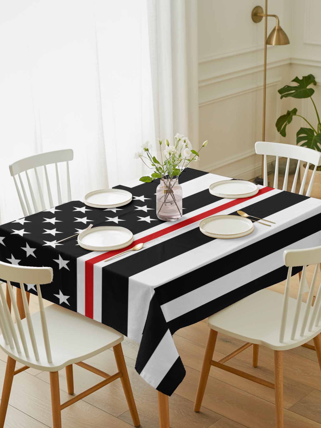 American Flag Tablecloth Rectangle Table Cloth 60x102, Waterproof ...
