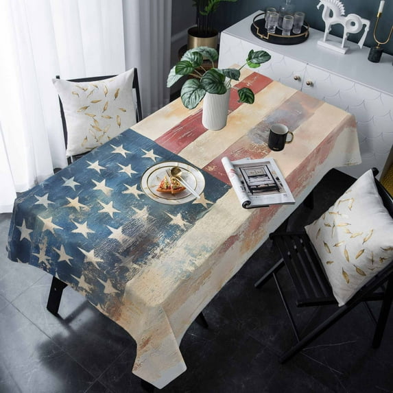 American Flag Tablecloth Rectangle Table Cloths 54x108 , Waterproof ...