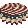 American Flag Tablecloth Round 70 Inch 4th of July Memorial Day ...