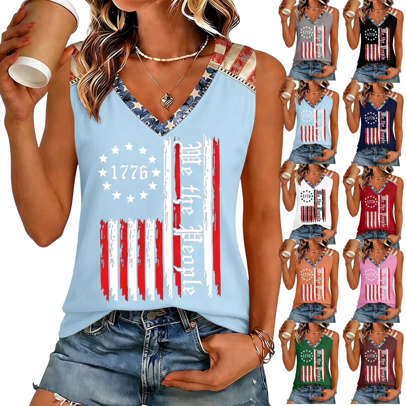 American Flag Tank Tops for Women 250 Anniversary Usa Flag Patriotic ...