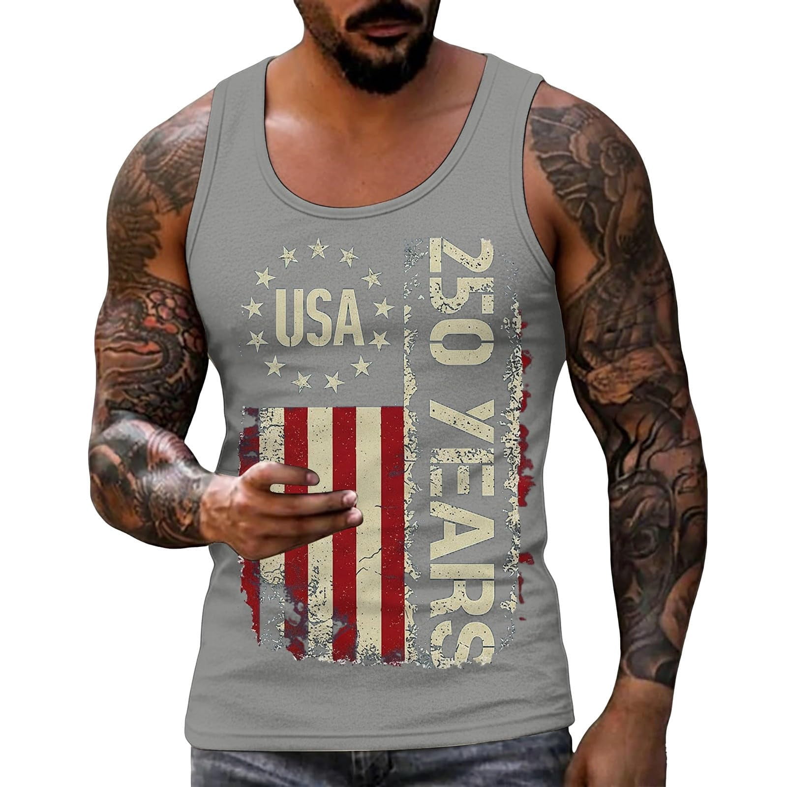 American Flag Tank Tops for Men 4th of July Shirts Muscle Sleeveless ...