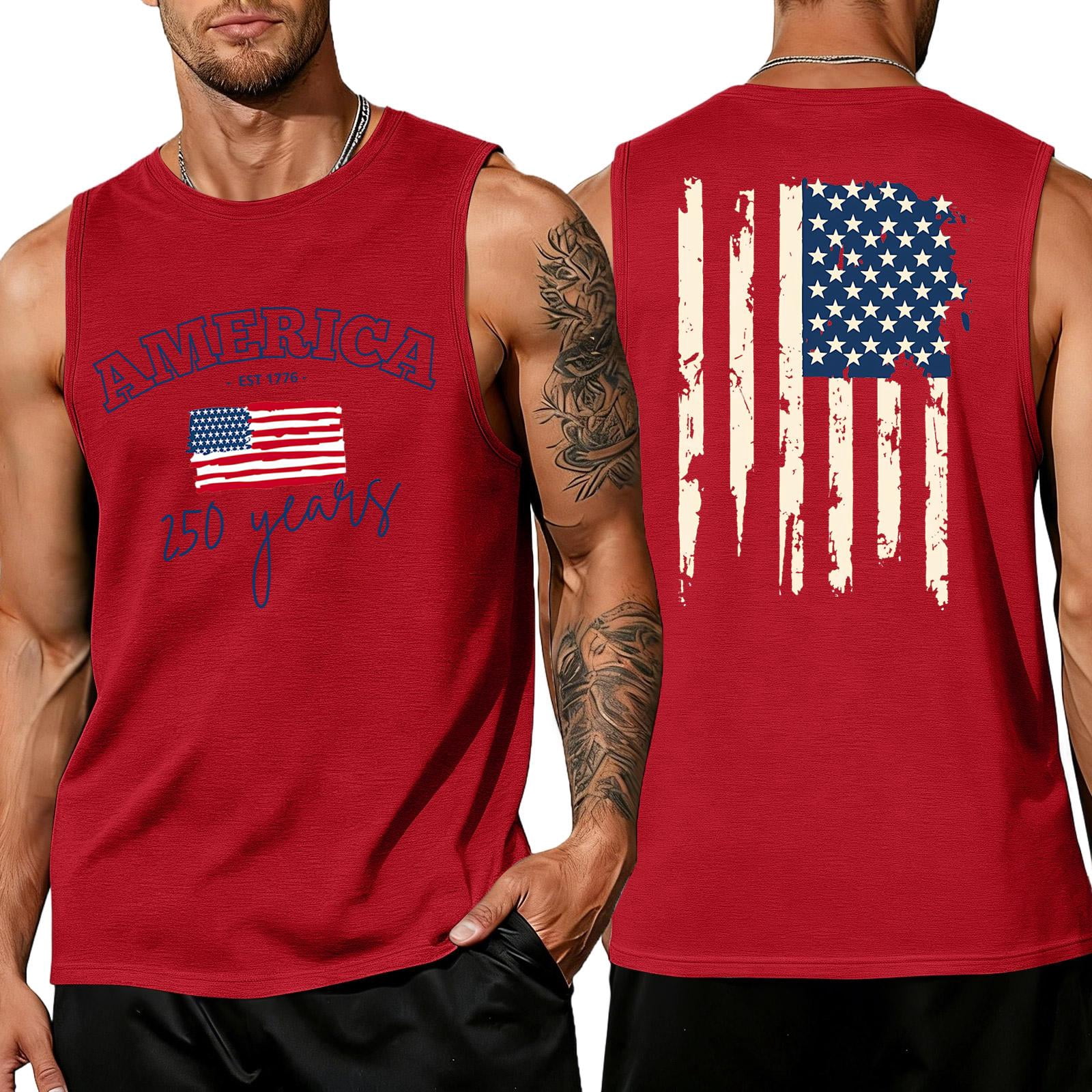 American Flag Tank Tops for Men 4th of July Shirts USA Muscle ...