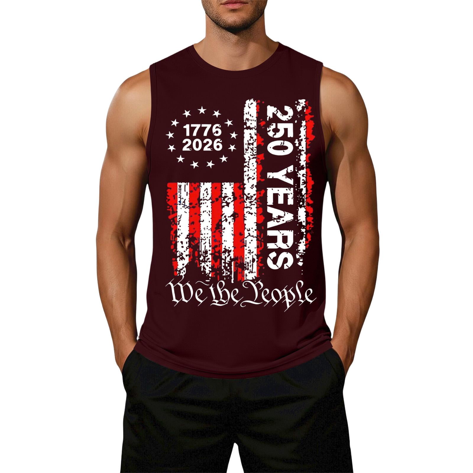 American Flag Tank Tops for Men 4th of July Shirts Vintage Patriot ...