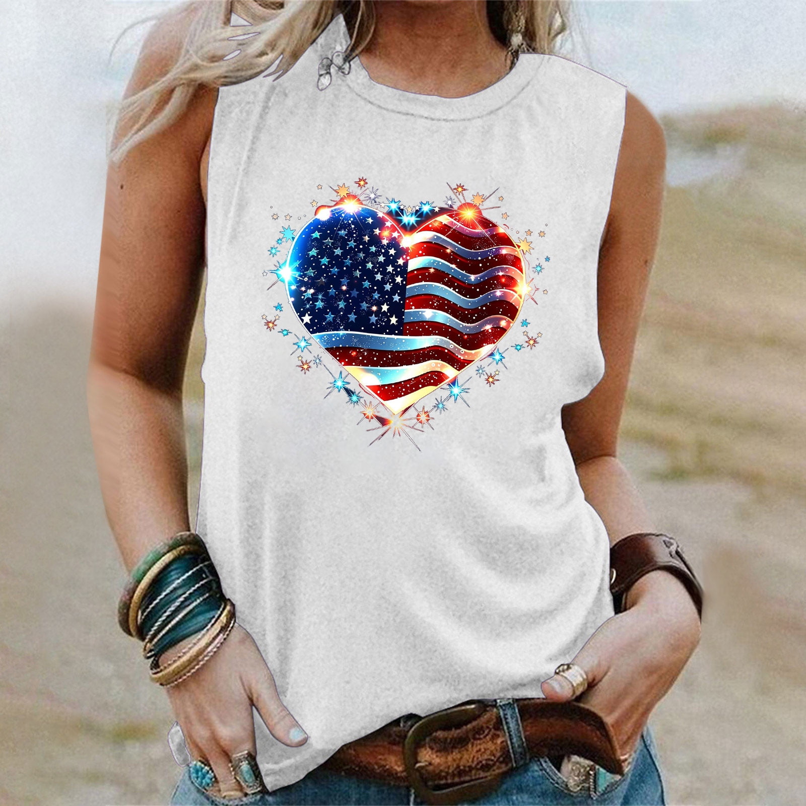 American Flag Tank for Women Red White and Blue Tanks Red White and ...