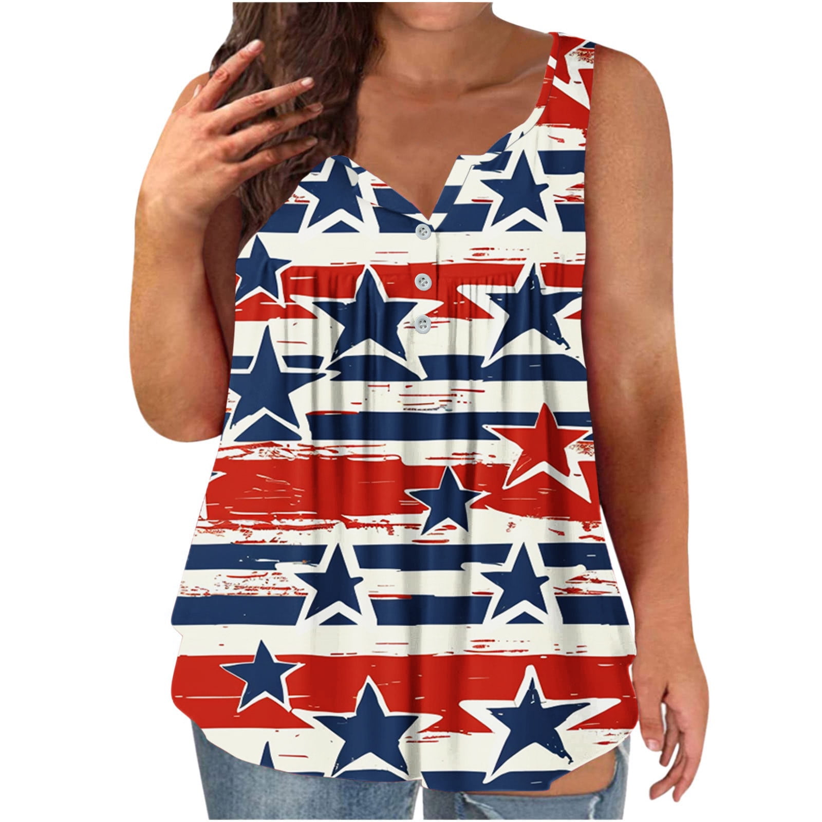 American Flag Tanks Red White and Blue Womens Tanks Women Fourth of ...