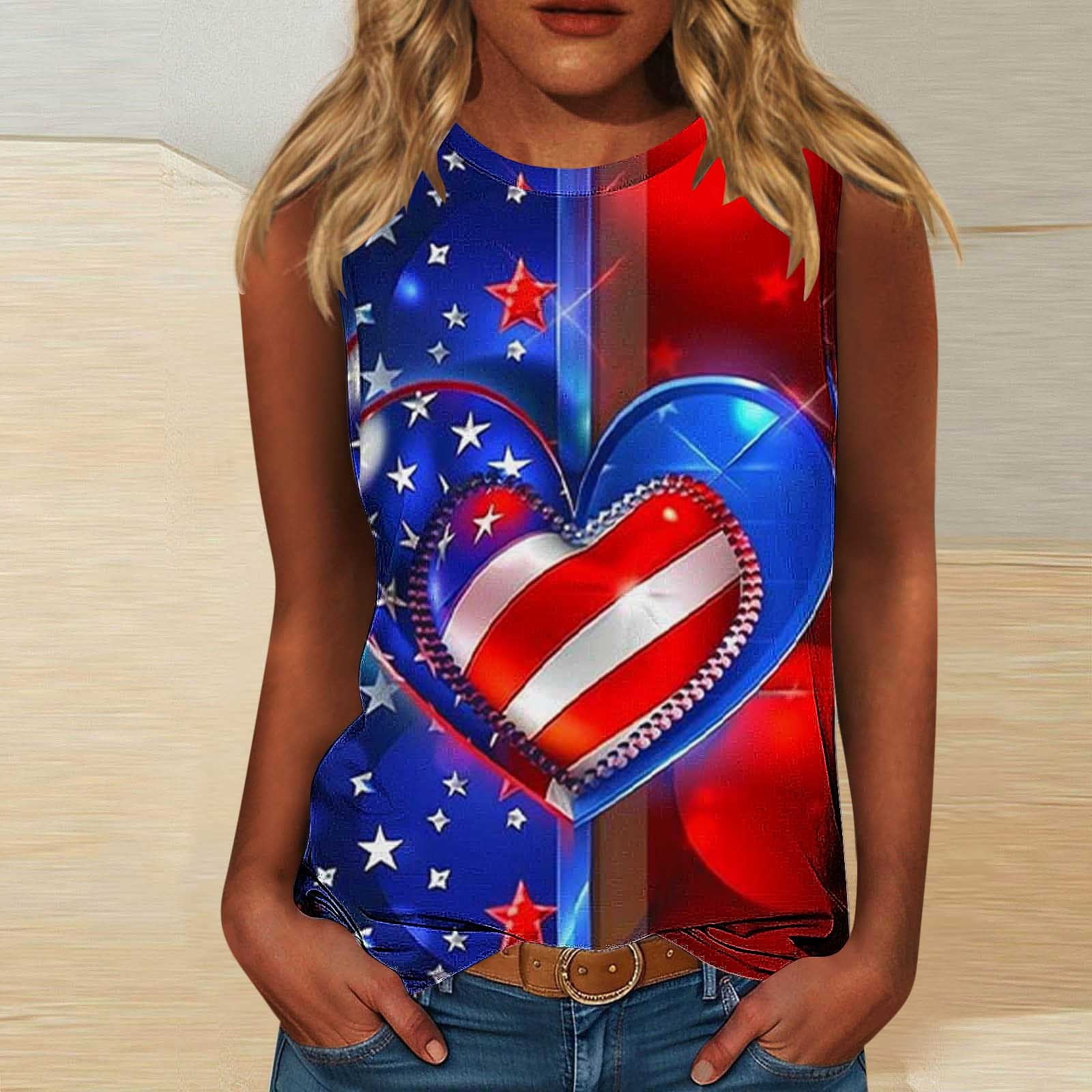 American Flag Tanks for Women American Flag Tank Tops Women Red White ...