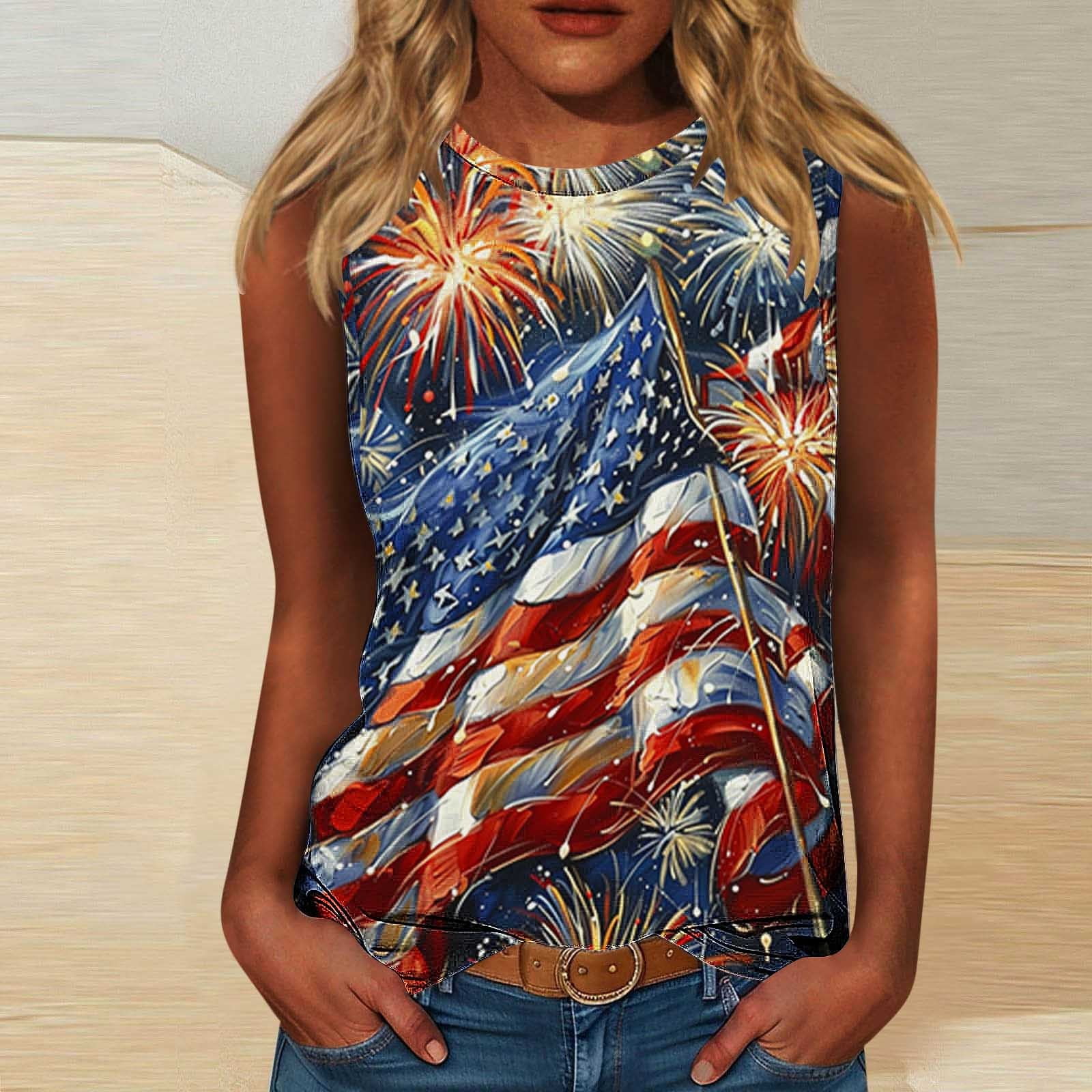 American Flag Tanks for Women American Flag Tank Tops Women Red White ...