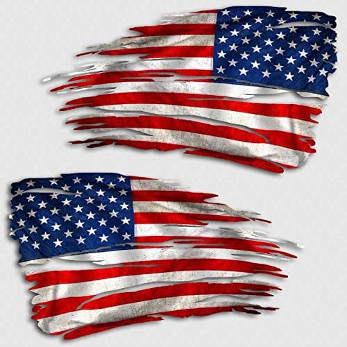 American Flag Tattered Decal Set USA Distressed Sticker - Walmart.com