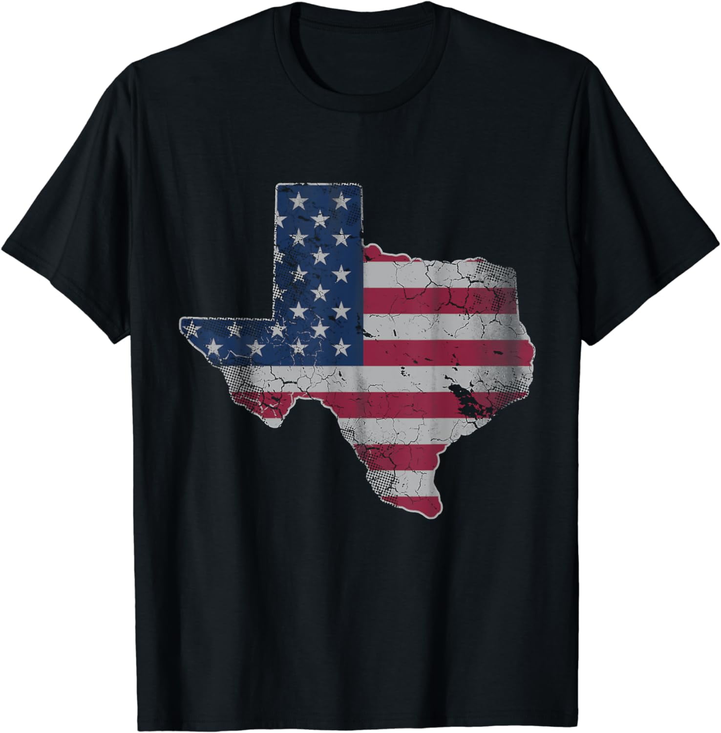 American Flag Texas 4th of July Patriotic Vintage Fade T-Shirt ...