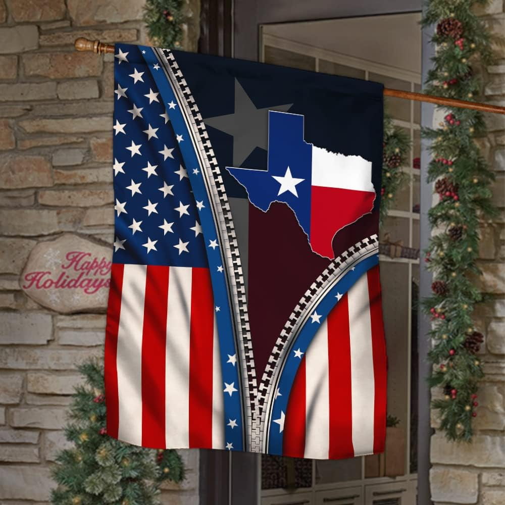 American Flag-Texas Flag State Of Mind, House Flag (12x18 Inch)-USA ...