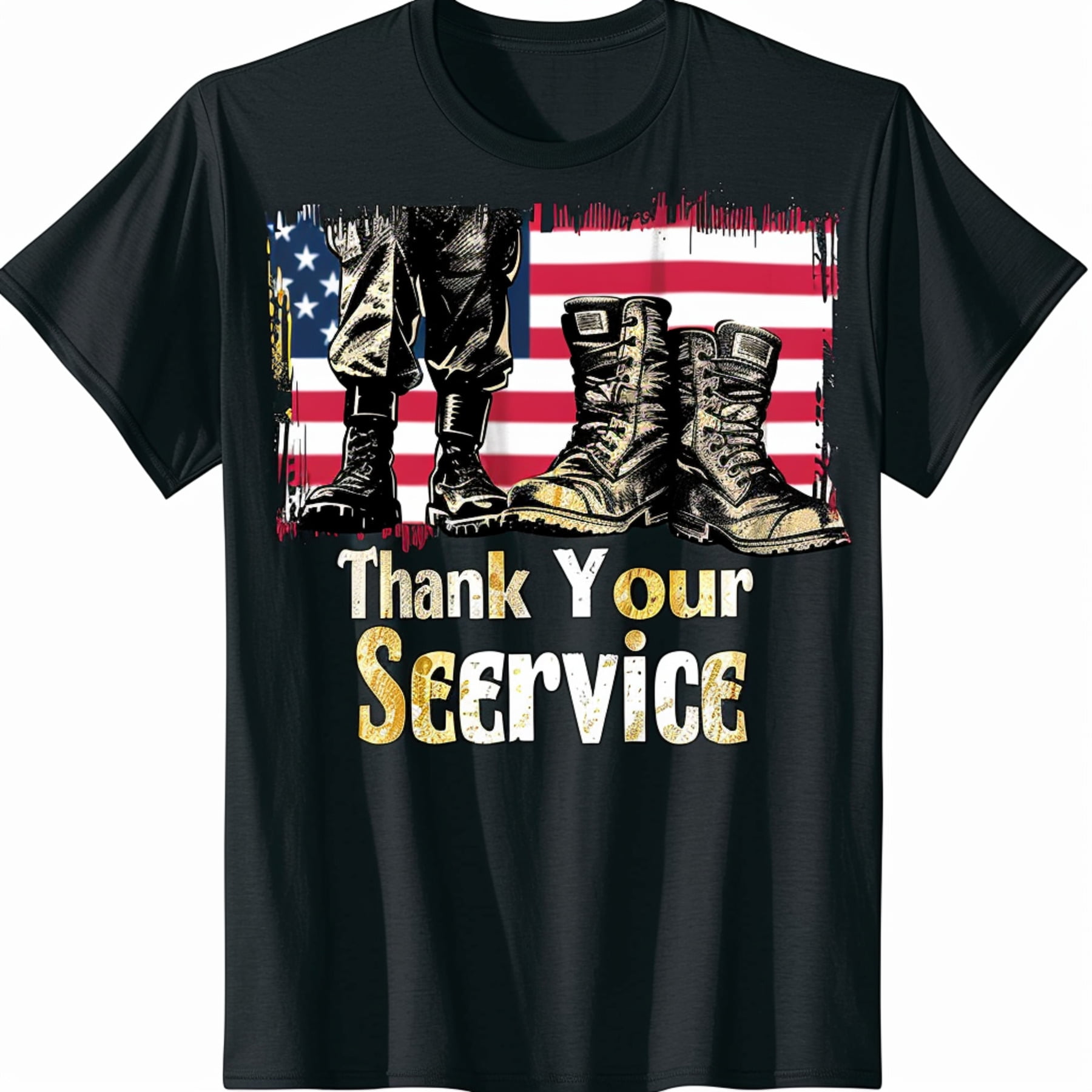 American Flag Thank You for Your Service T Shirt - Walmart.com