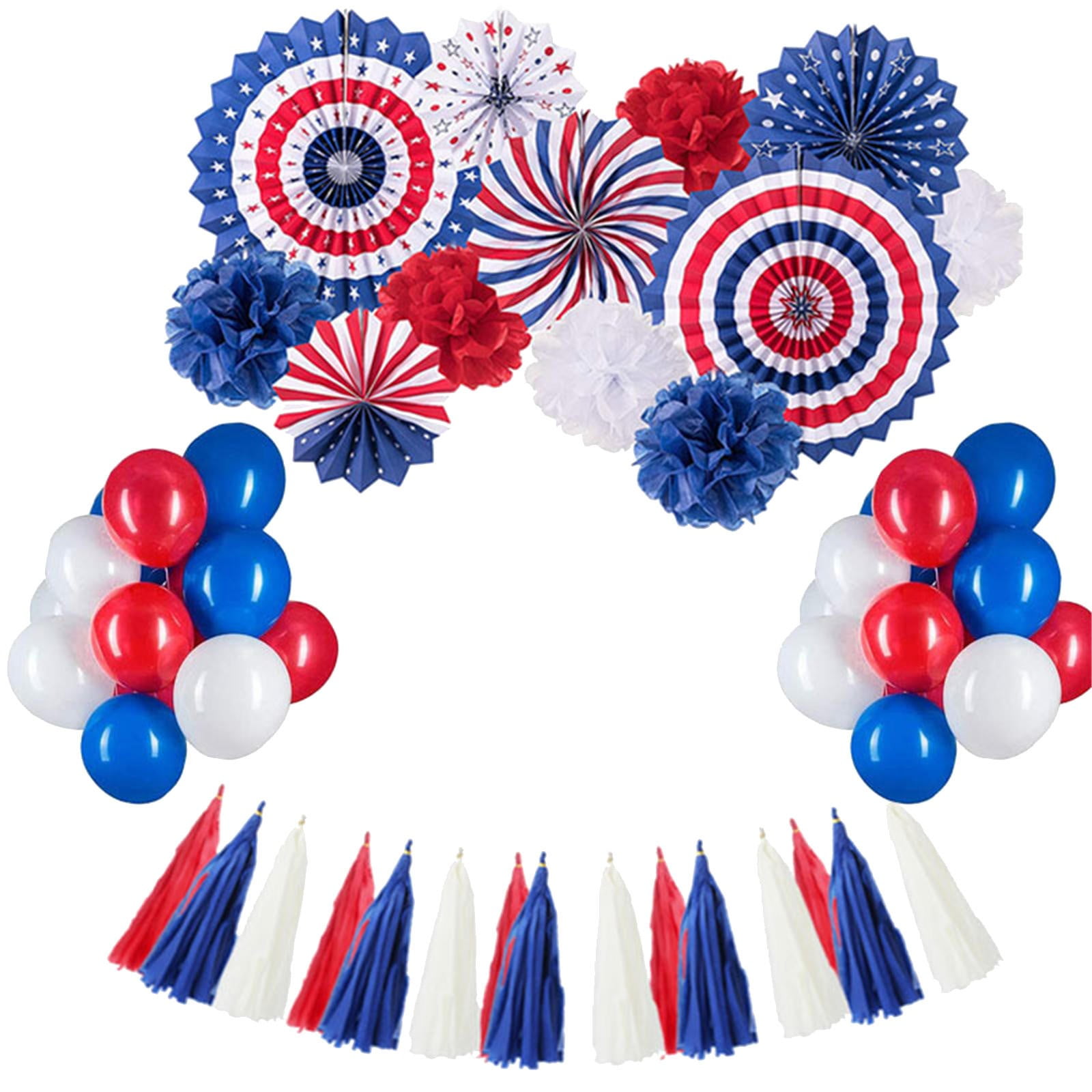 American Flag Theme 4th of July Party Supplies, Patriotic Paper Fans ...