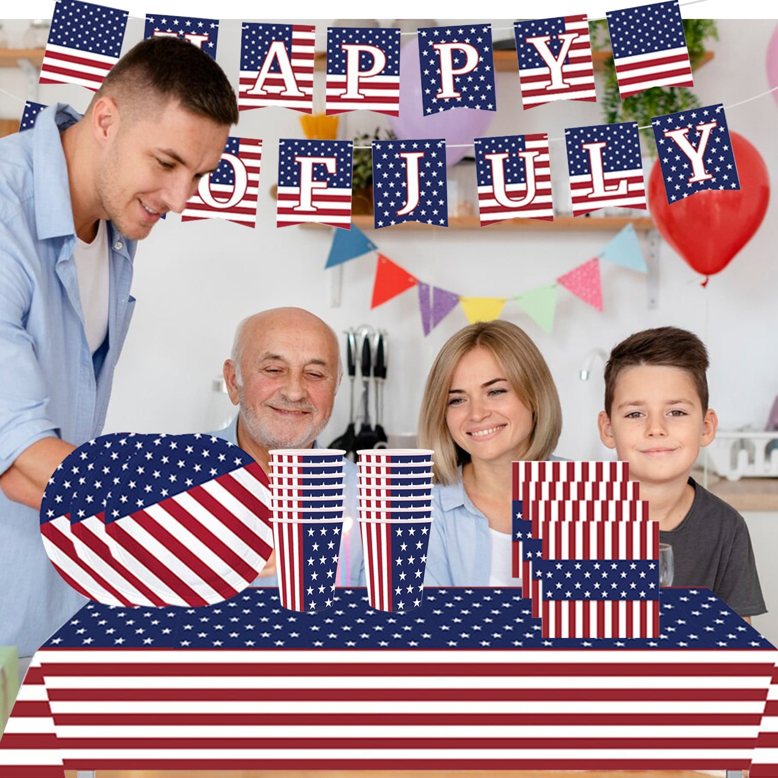 American Flag Themed Party Decorations,Patriotic Party Supplies ...