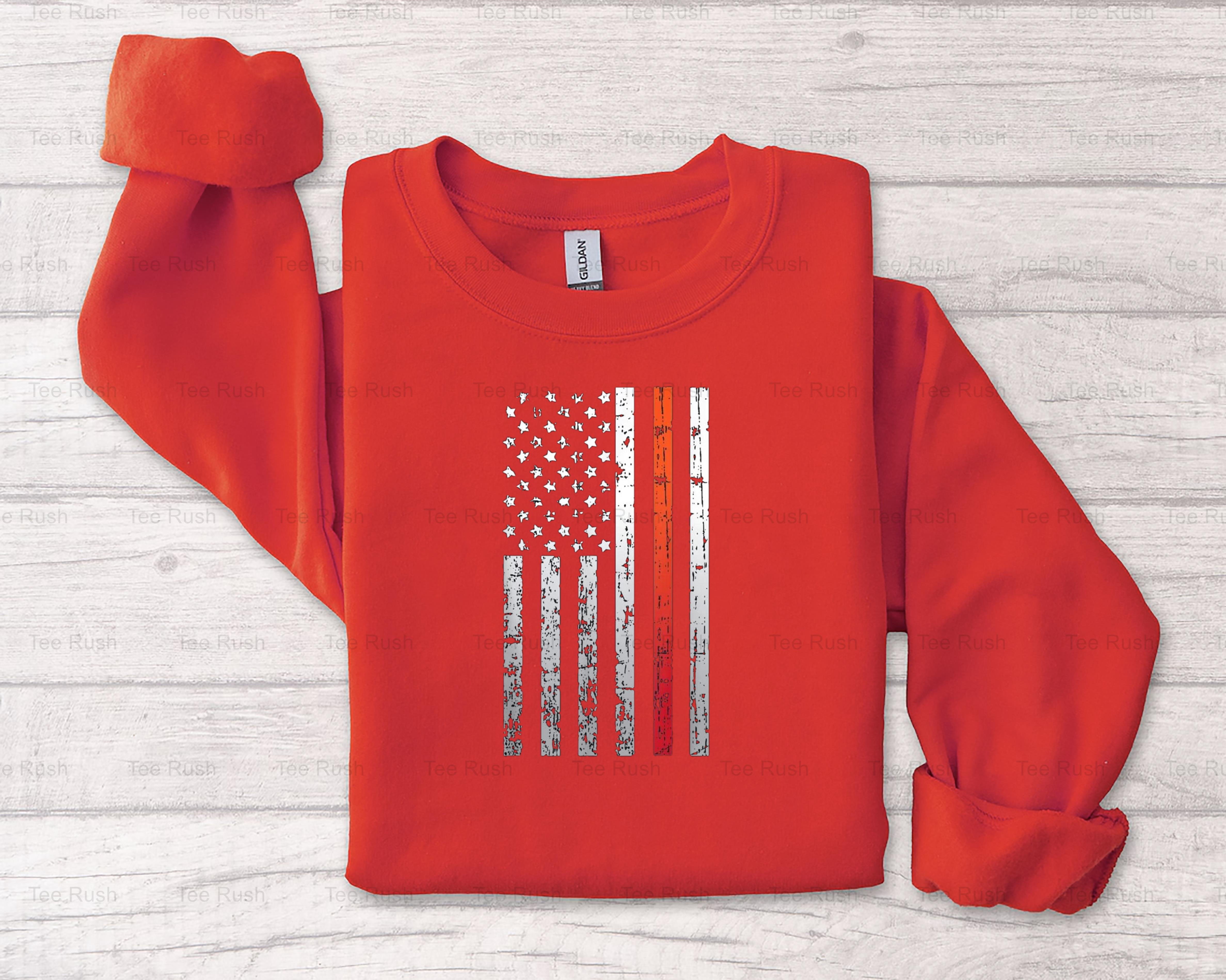American Flag Thin Red Line Firefighter Cool Hero Brave Fireman Gift,T ...