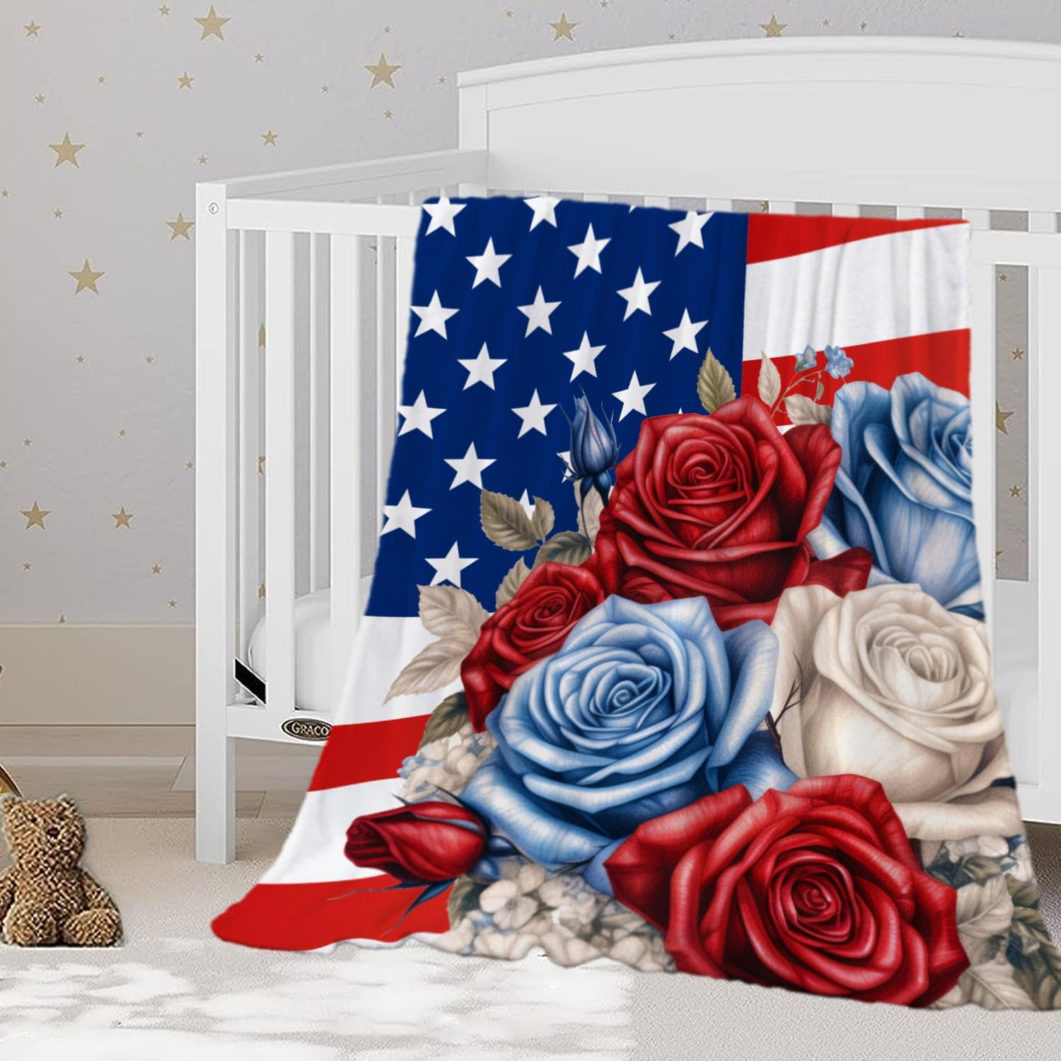 American Flag Throw Blanket Patriotic 4th of July Memorial Day Fourth ...