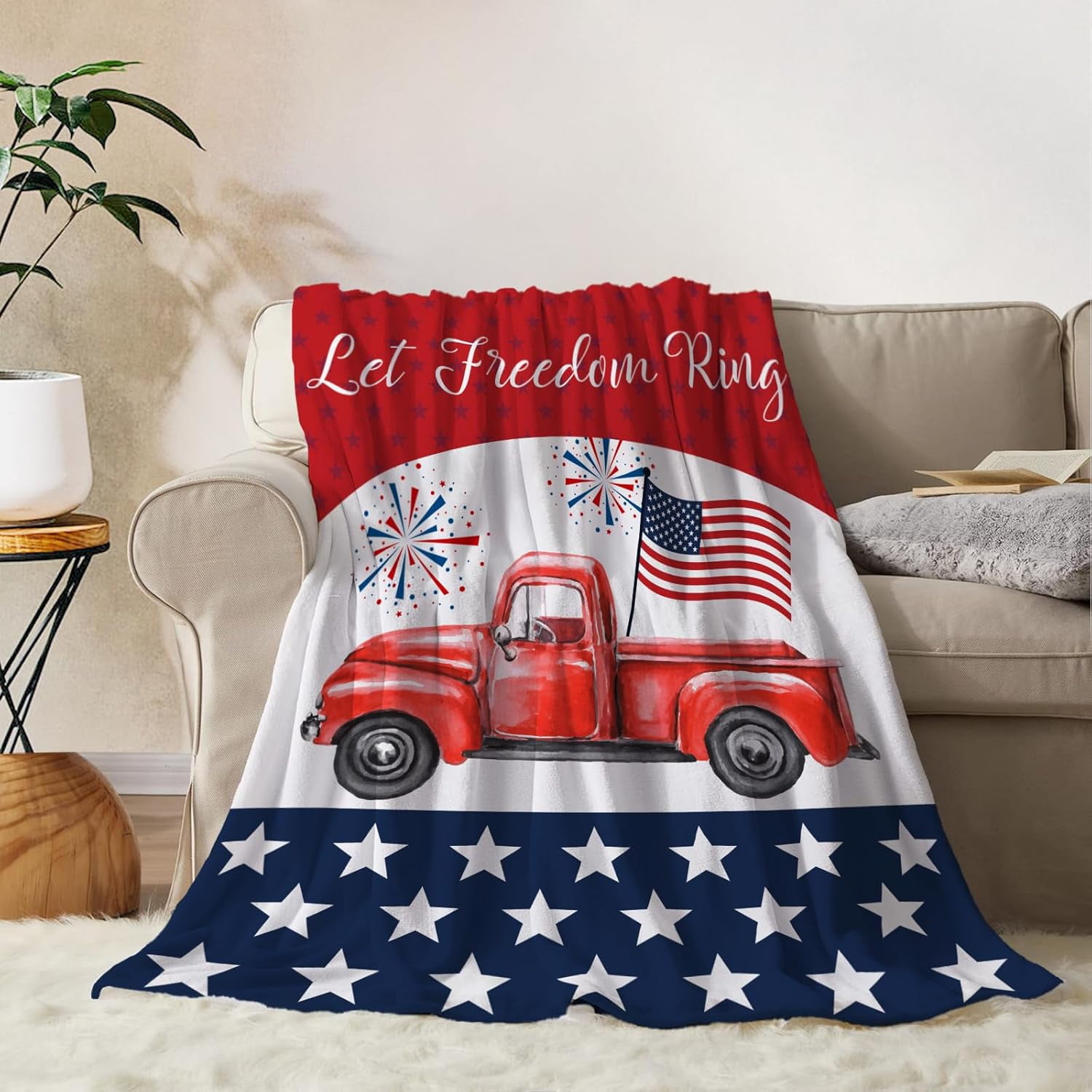 American Flag Throw Blanket Patriotic 4th of July Memorial Day Fourth ...