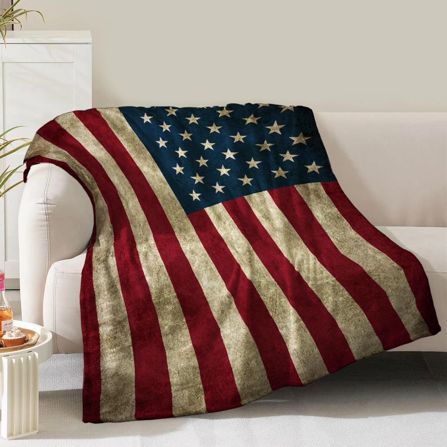 American Flag Throw Blanket Soft Flannel 60" x 50" US Flag Theme for ...