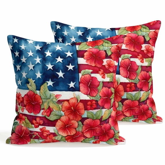 American Flag Throw Pillow Covers 20 x 20 Inch Pillow Covers Set of 2 ...