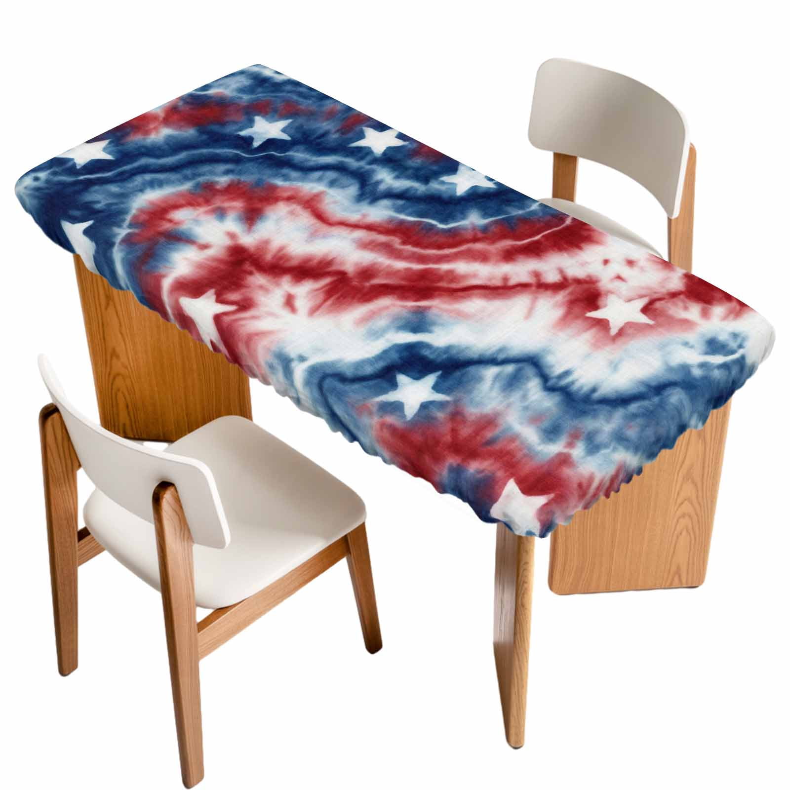American Flag Tie-dye Table Cloths for 5 Foot Rectangle Tables, Blue ...