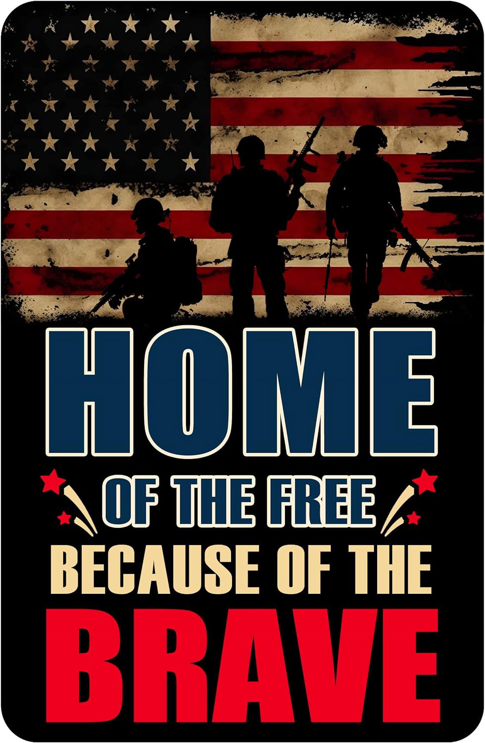 American Flag Tin Sign 4th of July Independence Day Home Man Cave Decorations Gifts For Men ...