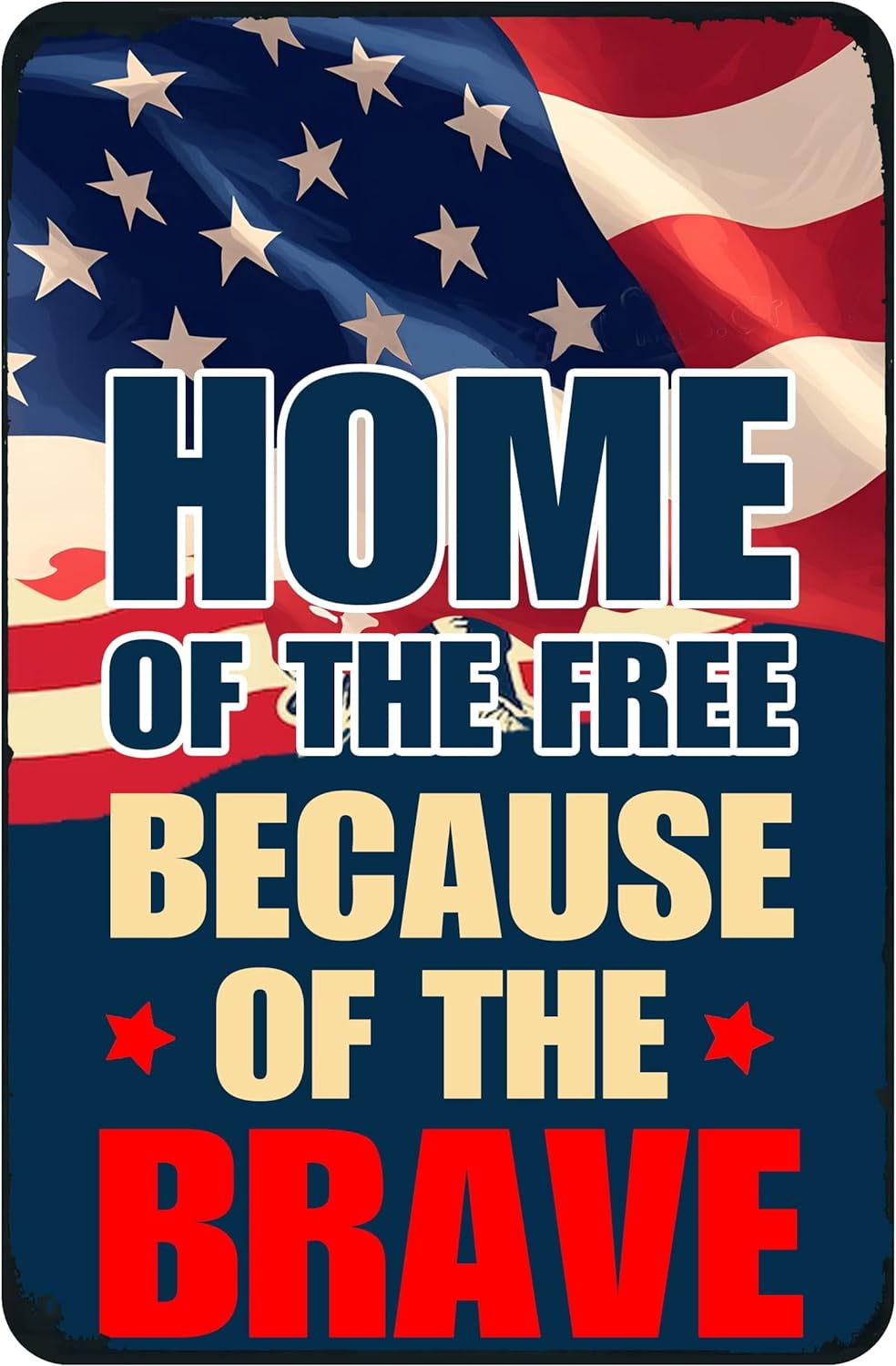 American Flag Tin Sign 4th of July Independence Day Home Man Cave Decorations Gifts For Men ...