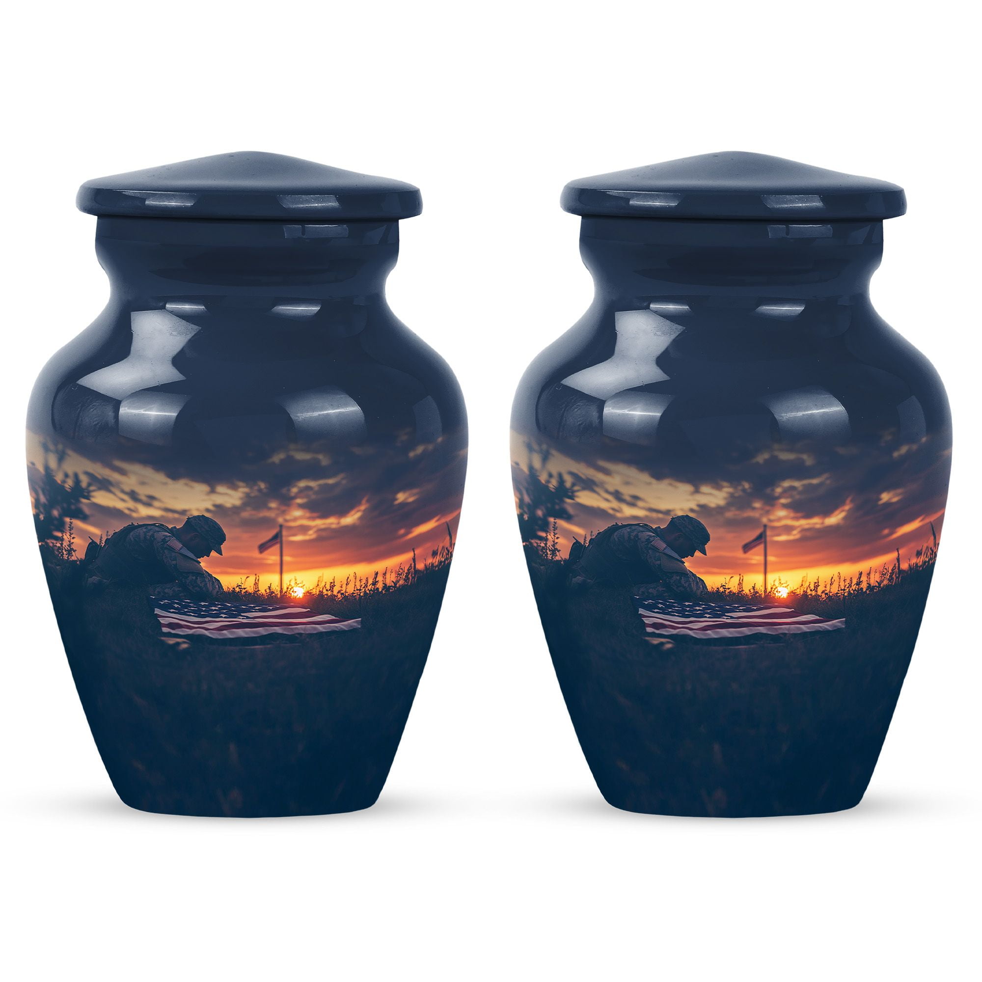 American Flag Tiny Urns For Human Ashes Women - Cremation Keepsakes For ...