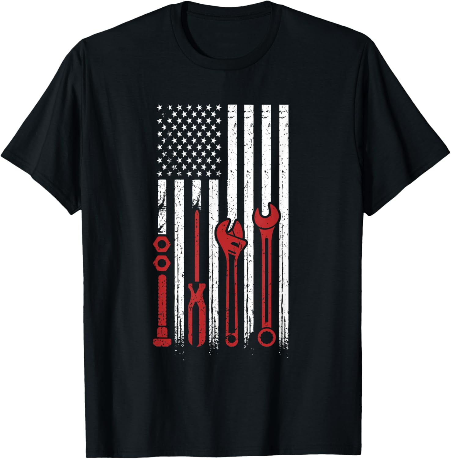 American Flag Tools Mechanic, Distressed USA Handyman Pride T-Shirt men ...