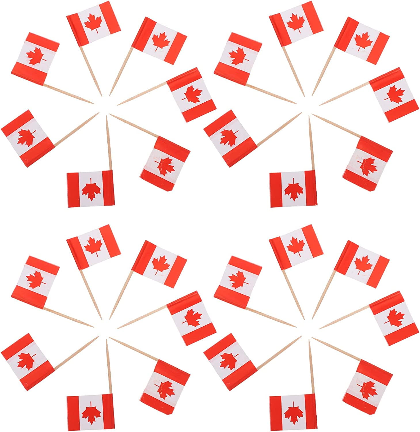 Decor Decorating Cupcake Topper 200pcs Canada Flag Canadian Toothpicks ...