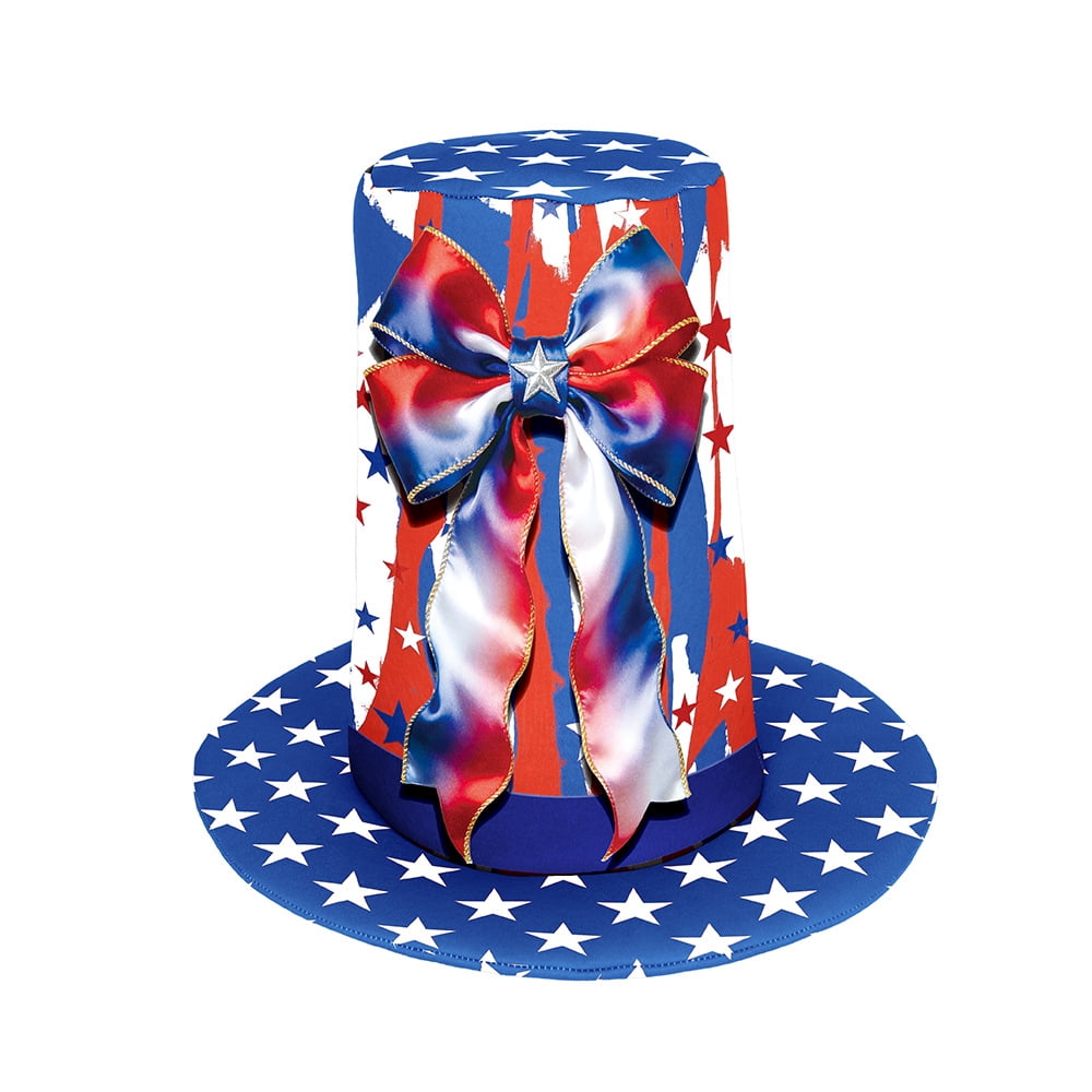 American Flag Top Hat 4th of July Red White and Blue Star Hats for Men ...