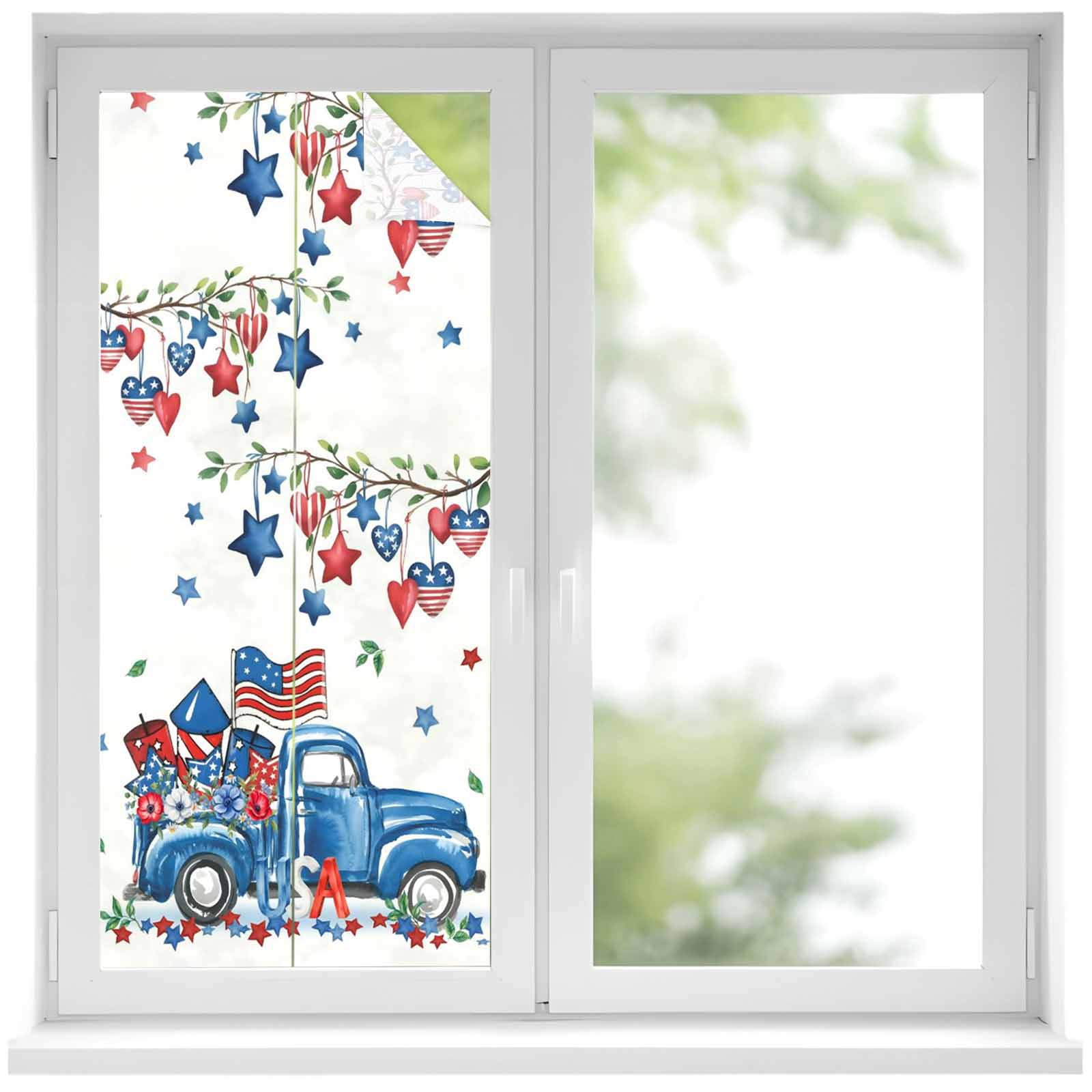 American Flag Truck Window Privacy Film, Independence Day Star Heart ...