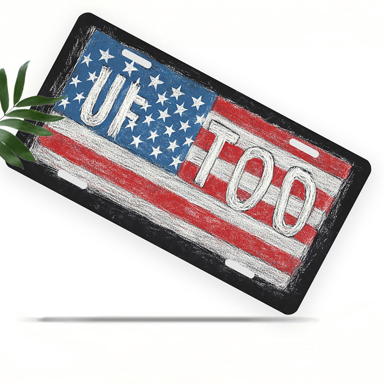 American Flag with "UF TOO" Front License Plate, Metal License Plate ...