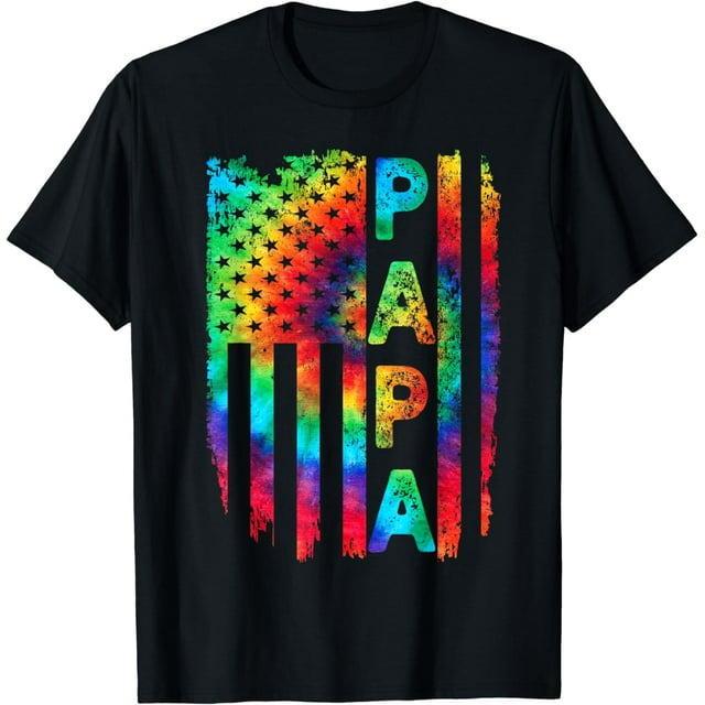 American Flag US Papa Tie Dye Father's Day 4th Of July Retro T-Shirt - Walmart.com