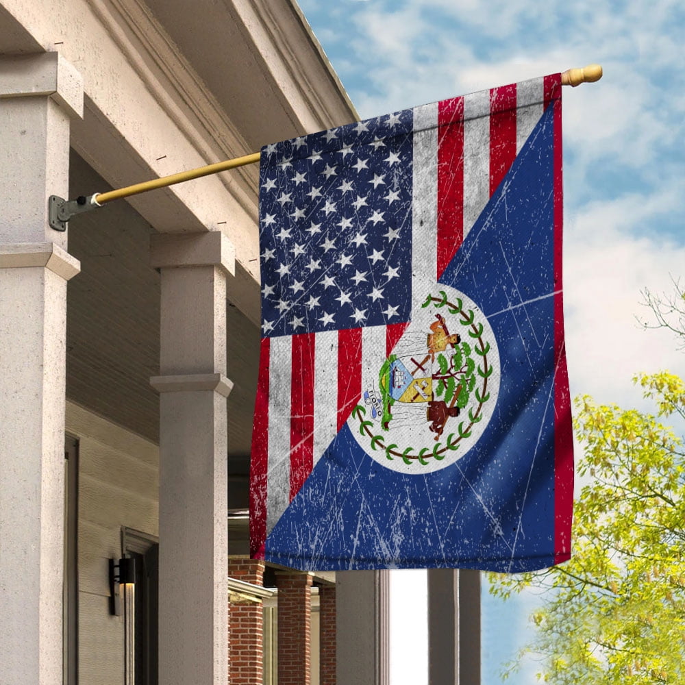 American Flag USA Belize Half American Friendship Belizean Patriotic ...