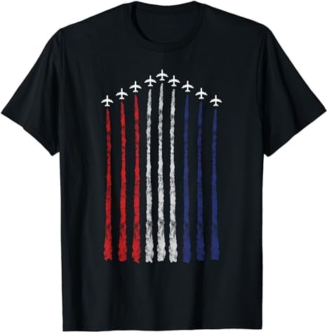 American Flag USA Fighter Jet Con Trail T-Shirt - Walmart.com
