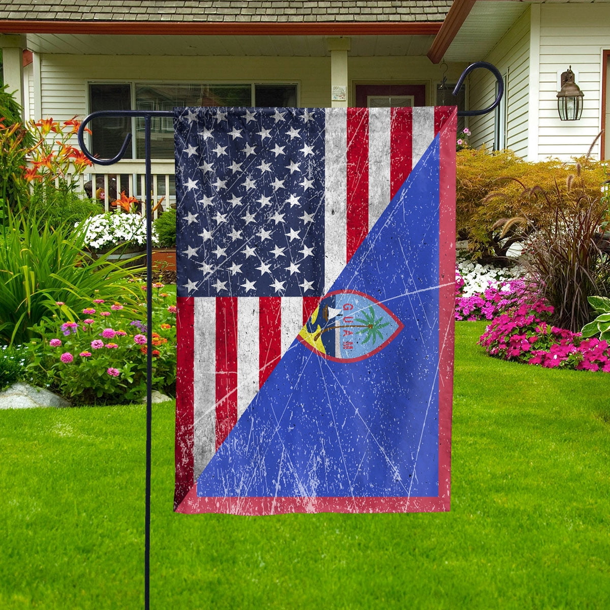 American Flag USA Guam Half American Friendship Guamanian Patriotic ...
