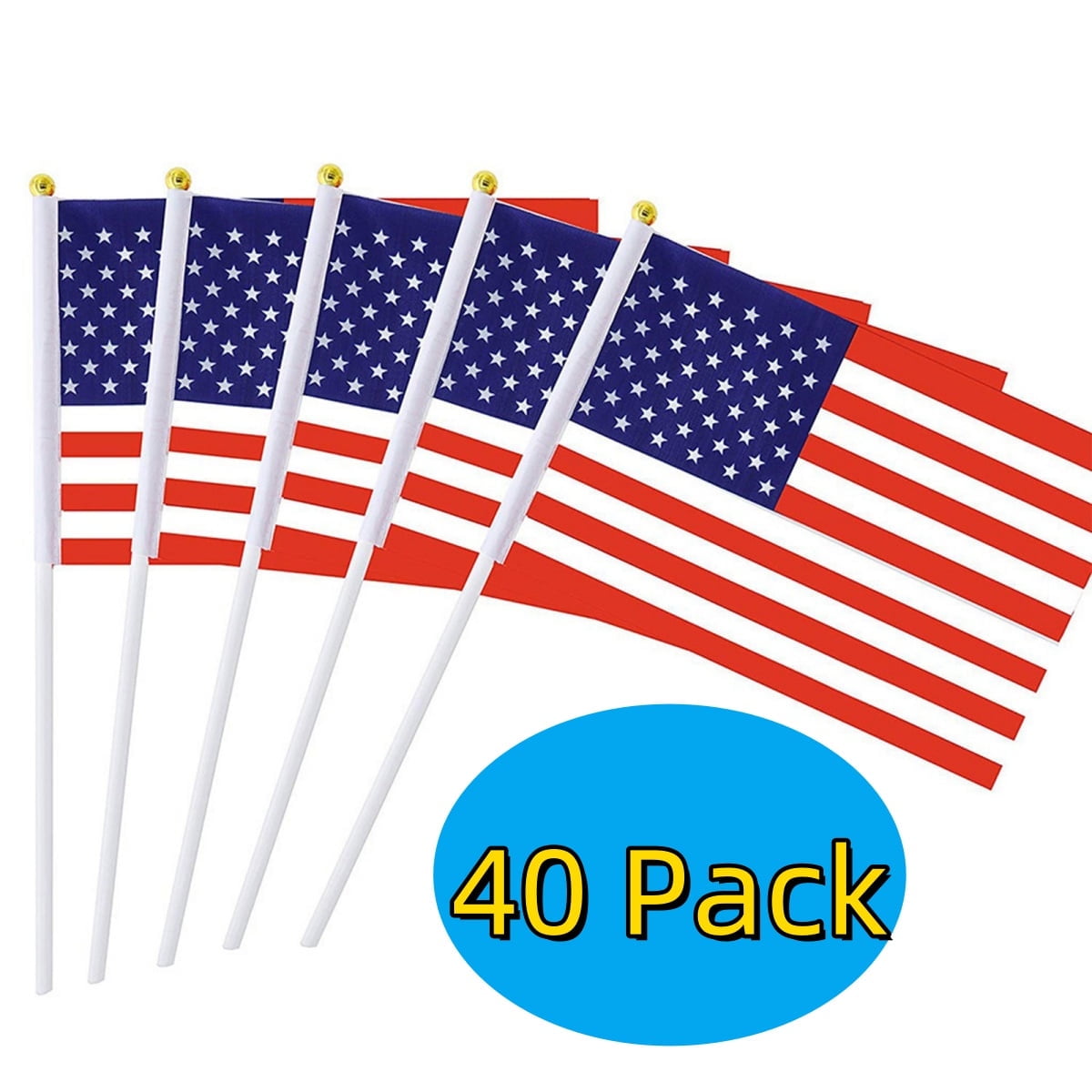 American Flag USA Hand Held Small Mini Stick Flags Decorations US 4th ...