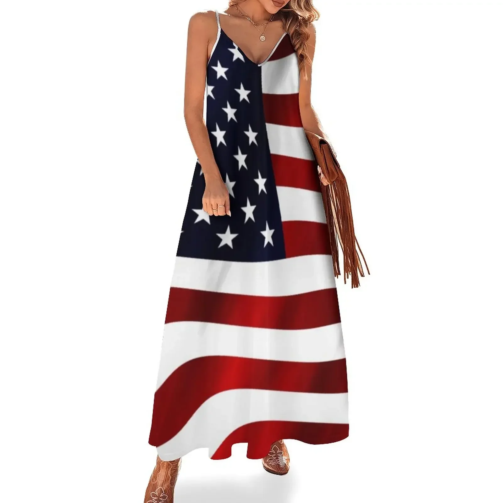 American Flag USA Sleeveless Dress luxury evening dresses 2025 evening ...