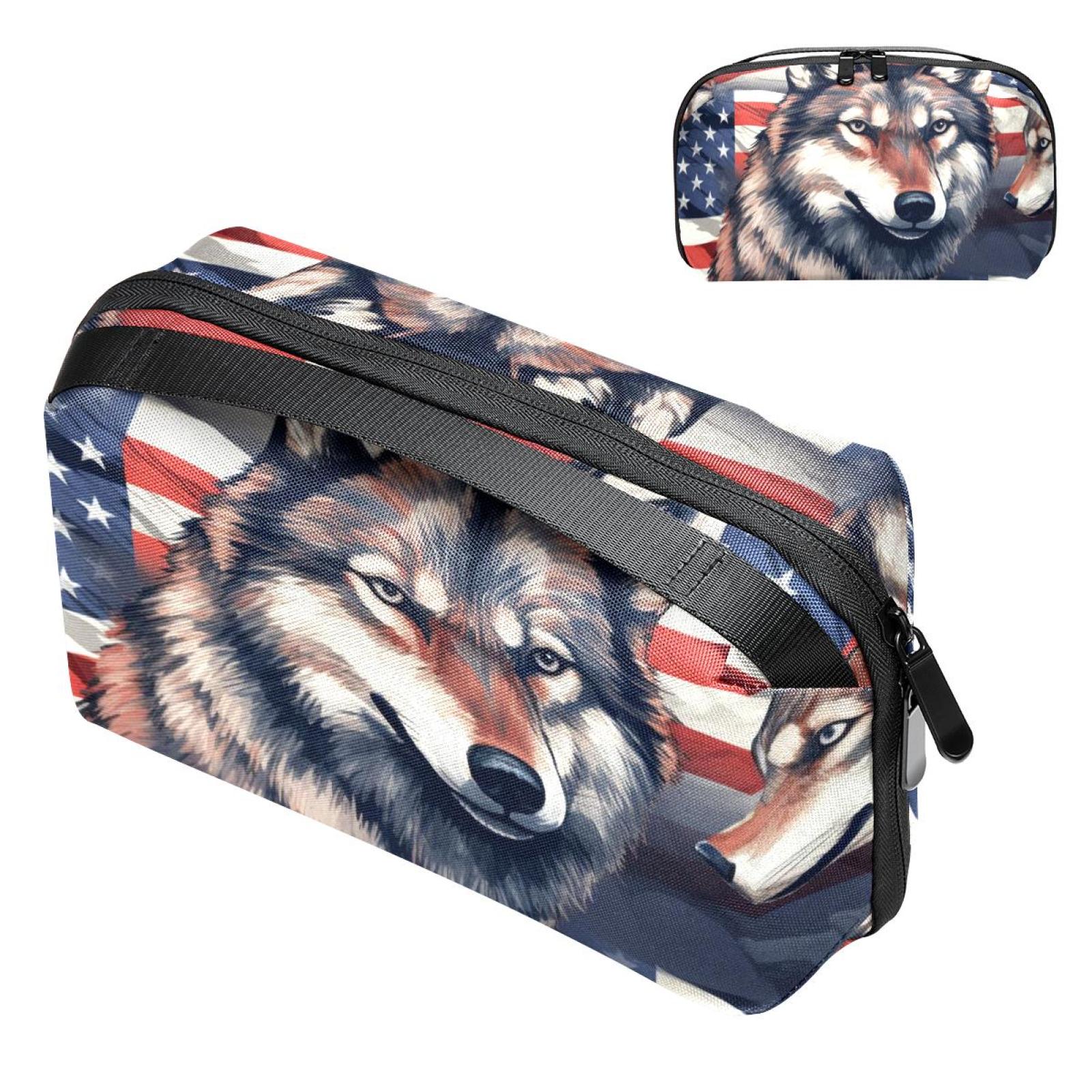 American Flag USB Organizer Waterproof Oxford Cloth Hard Drive Case ...