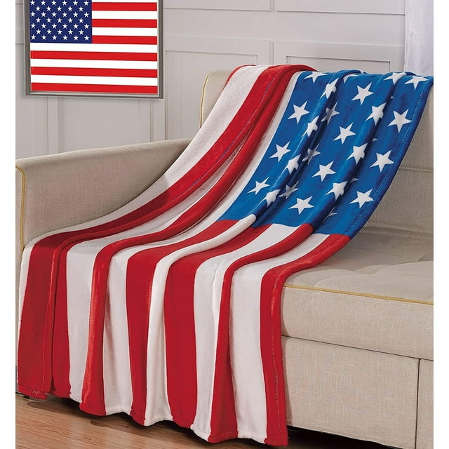 American Flag Ultra Lush Oversized Throw Blanket (50" x 70") - Walmart.com
