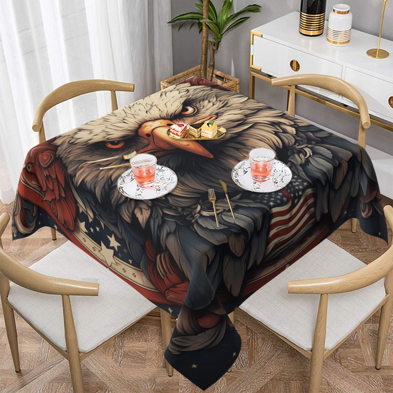 American Flag United States Navy Eagle Square Tablecloth 60x60 ...