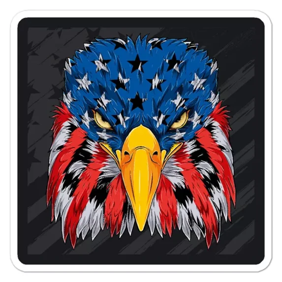 American Flag Usa Eagle Sticker Indoor Outdoor Phone Decal Water Bottle ...