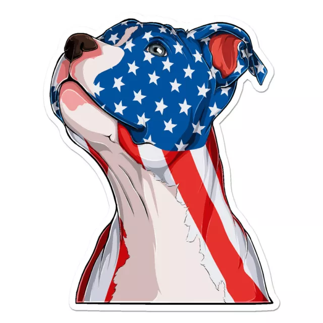 American Flag Usa Pitbull Sticker Phone Decal Water Bottle Stickers Car ...
