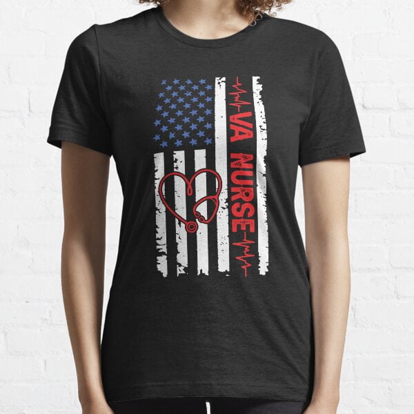 American Flag VA Nurse Shirt, Patriotic Nurse Shirt, Fourth Of July ...
